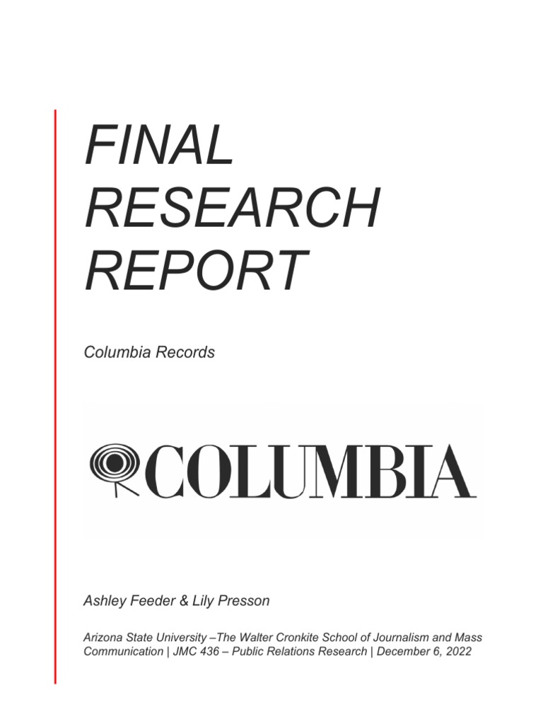 Final Research Report - LP and Af | PDF | Columbia Records | Social Media
