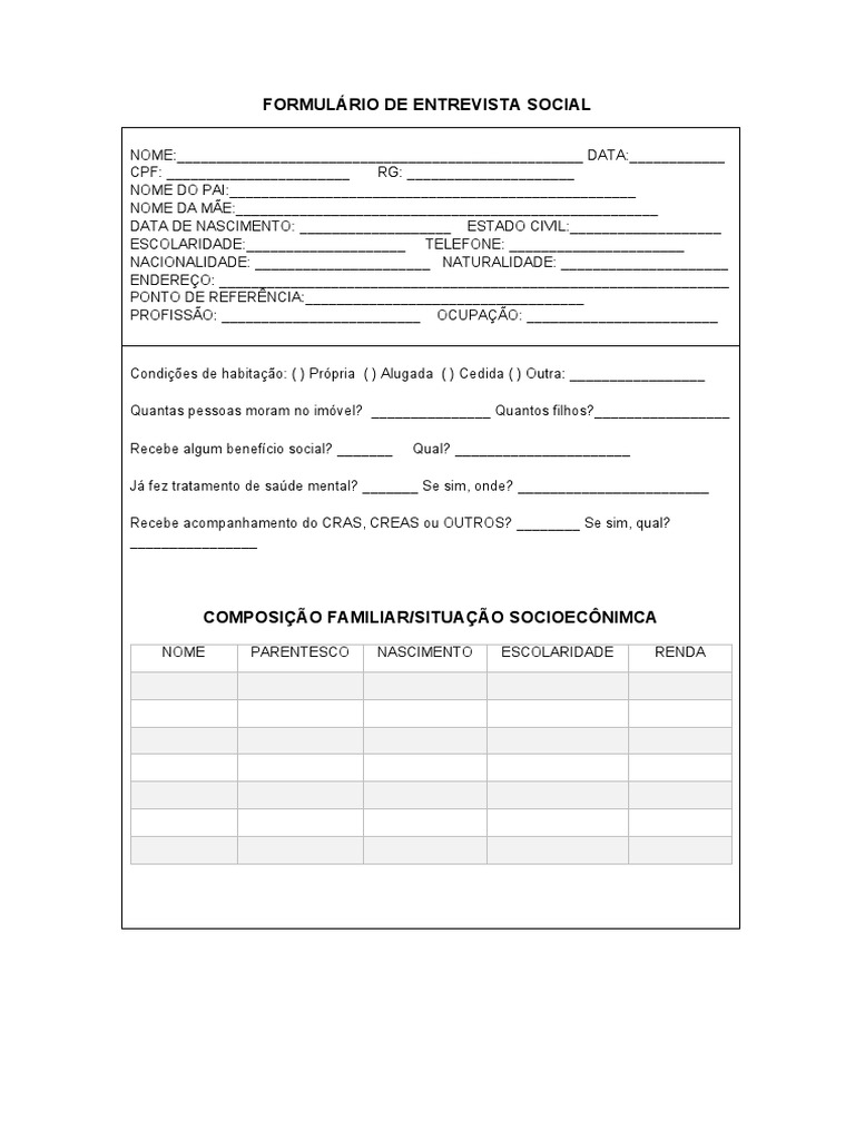 Formato De Entrevista Trabajo Social Images And Photos Finder/modelo De ...