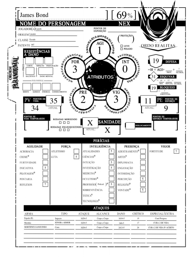 Ficha Do James Bond | PDF
