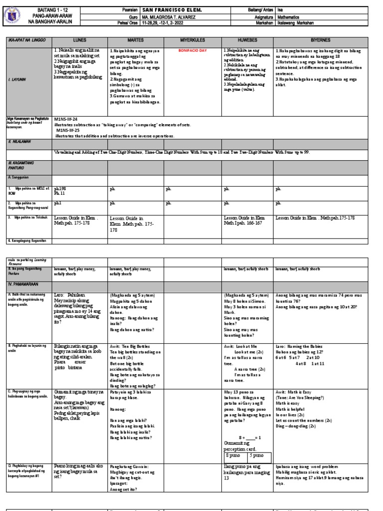 Math 1 DLL Week 4 | PDF