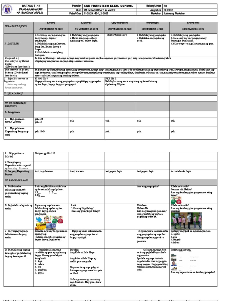 Filipino DLL Week 4 | PDF