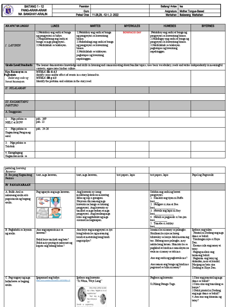 MTB 1 DLL Week 4 | PDF