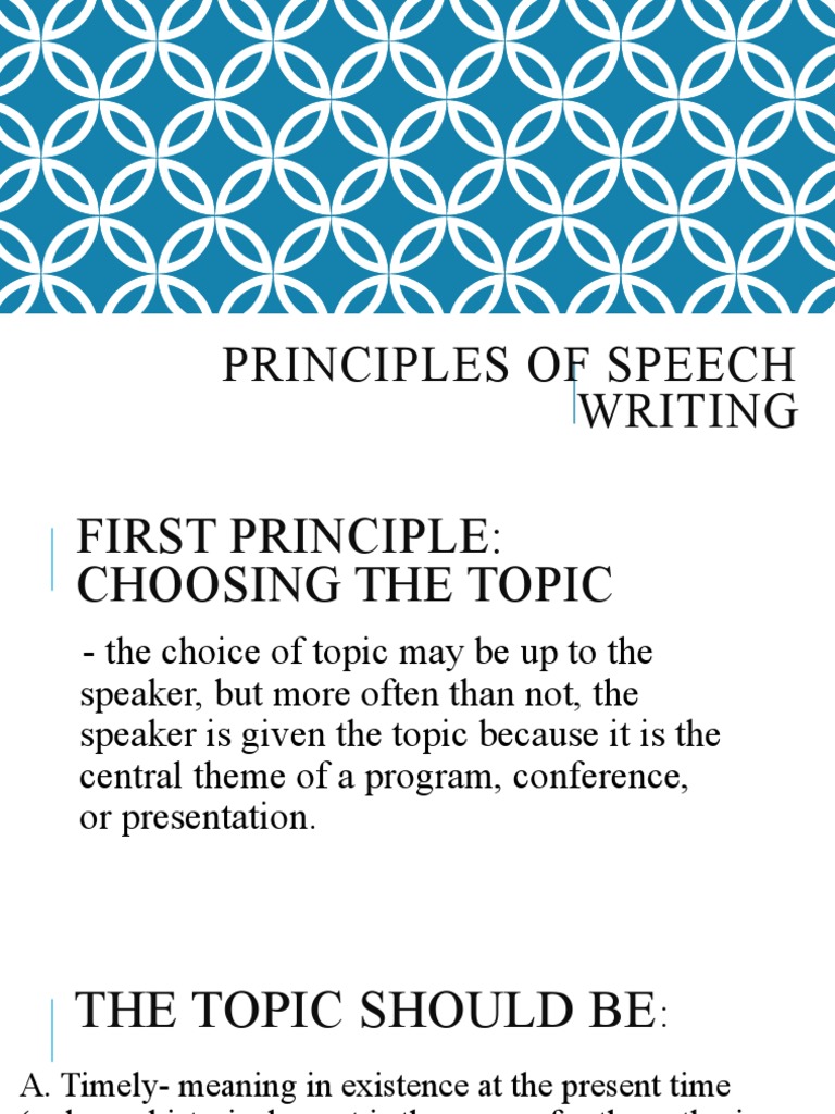 Principles of Speech Writing | PDF | Communication