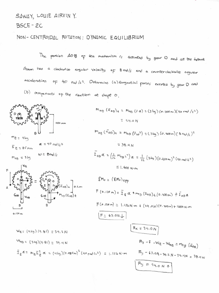 Saway - Non Centroidal Rotation Dynamic Equilibrium | PDF