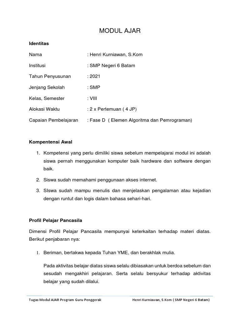 Contoh Modul 1 | PDF