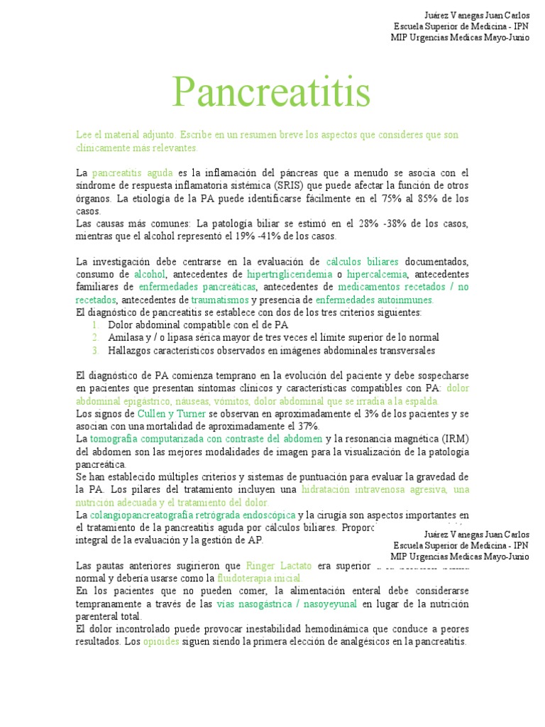 Pancreatitis | PDF | Epidemiología | Causas de la muerte