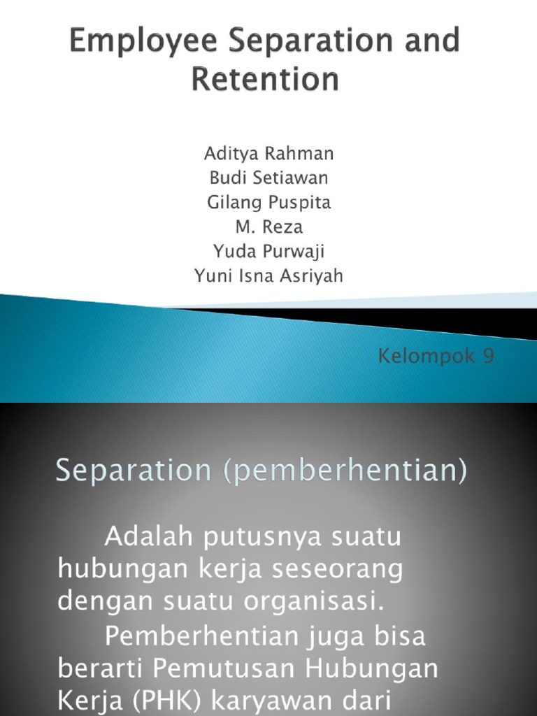 Retention and Separation | PDF