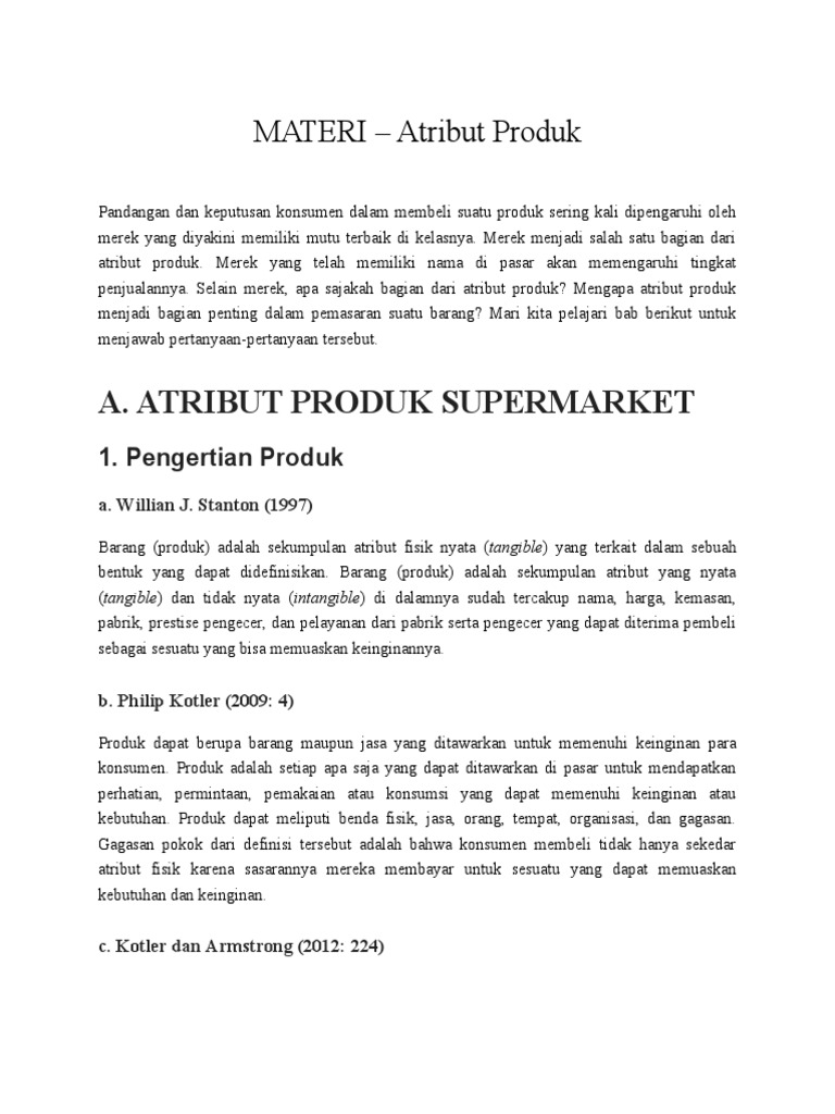 Atribut Produk | PDF