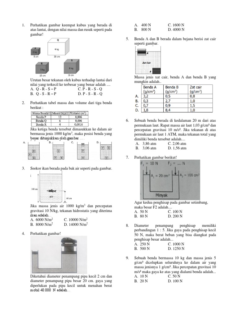 Latihan Soal Tekanan | PDF