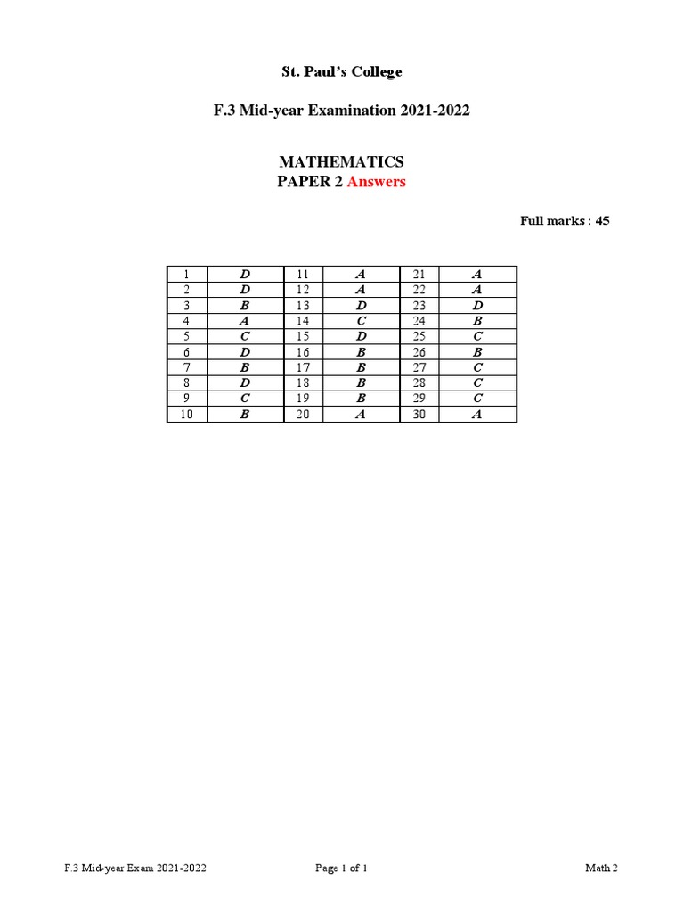 2122 F3 T1 Paper 2 MS | PDF