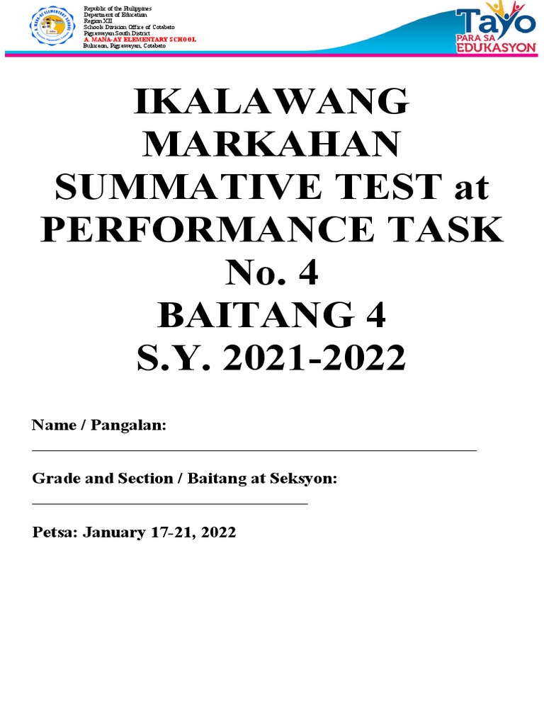 Fourth Summative and PT - All Subjects | PDF