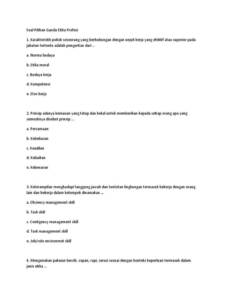 Soal Pilihan Ganda Data1 | PDF