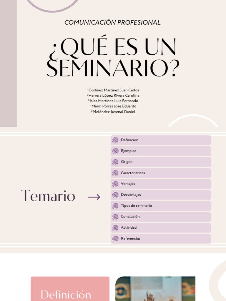 4 Que Es Un Seminario | PDF | Seminario | Seminario