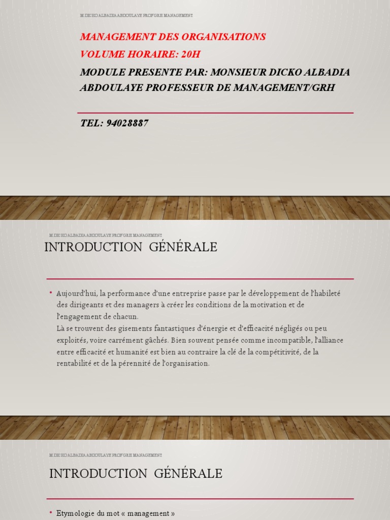 Module Management Des Organisations | PDF | Business | Motivation