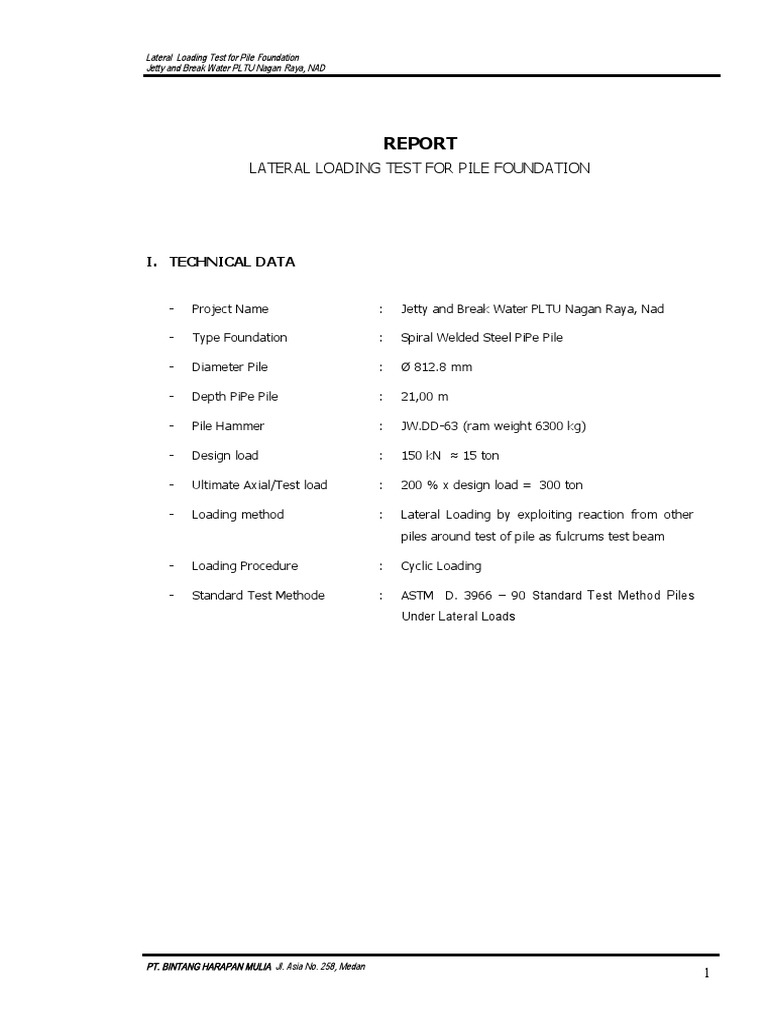 Laporan Lateral | PDF | Deep Foundation | Pressure Measurement