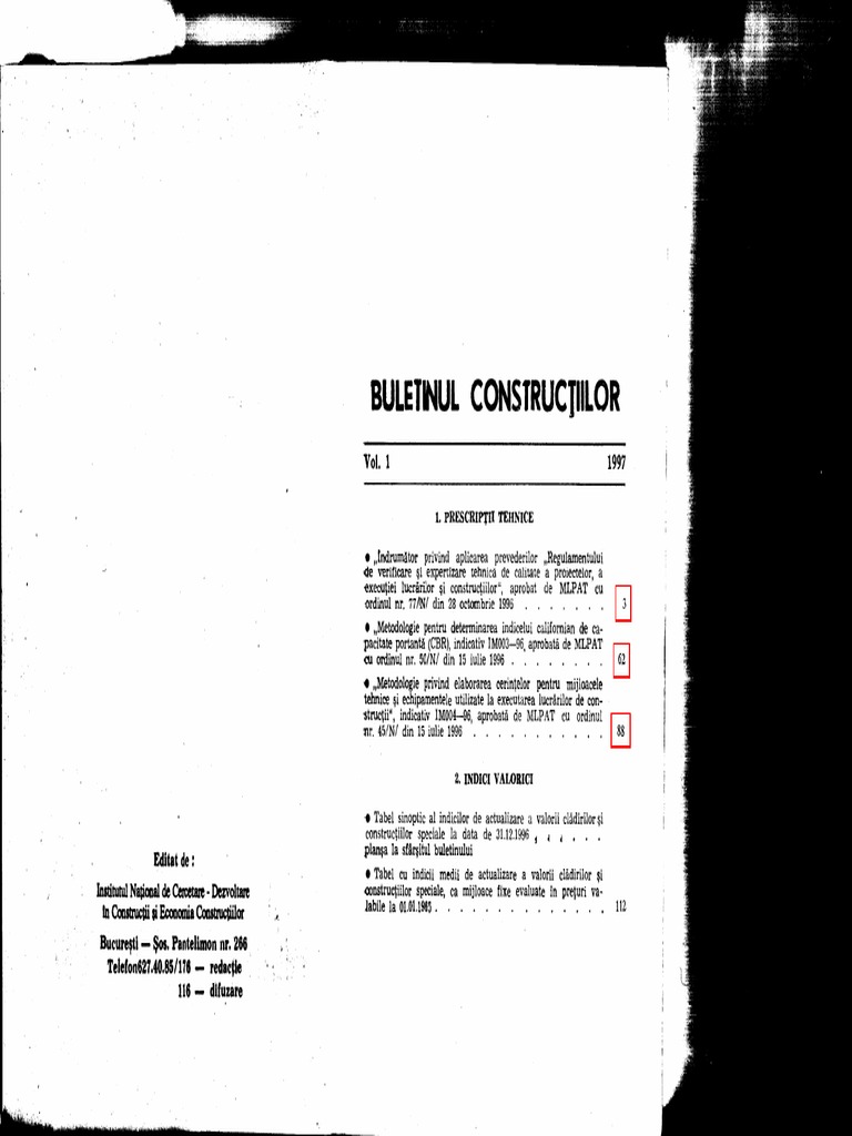 Buletinul Constructiilor - 1997 | PDF
