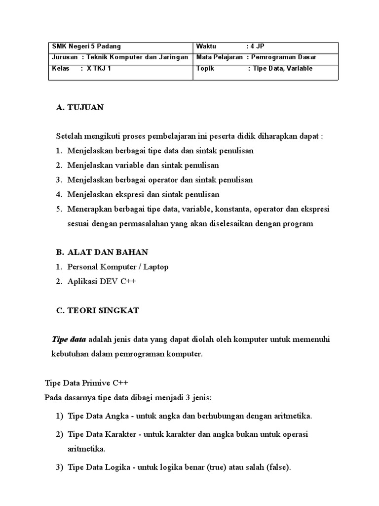 Jobsheet KD 3.4 | PDF