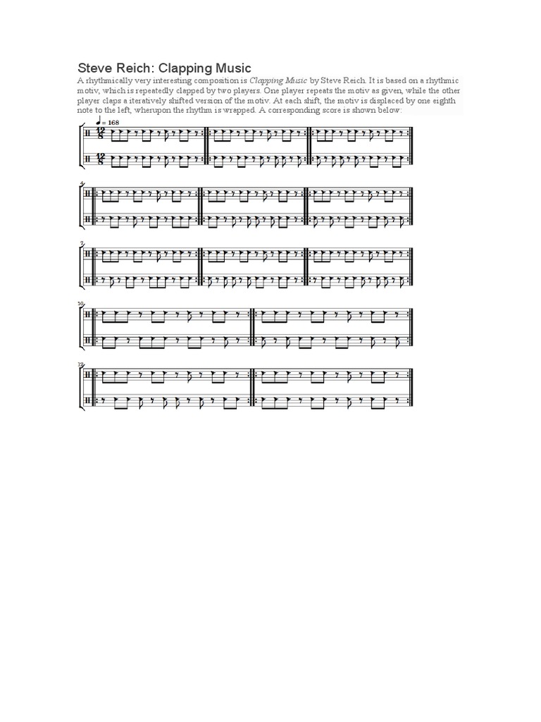 Steve Reich Clapping | PDF
