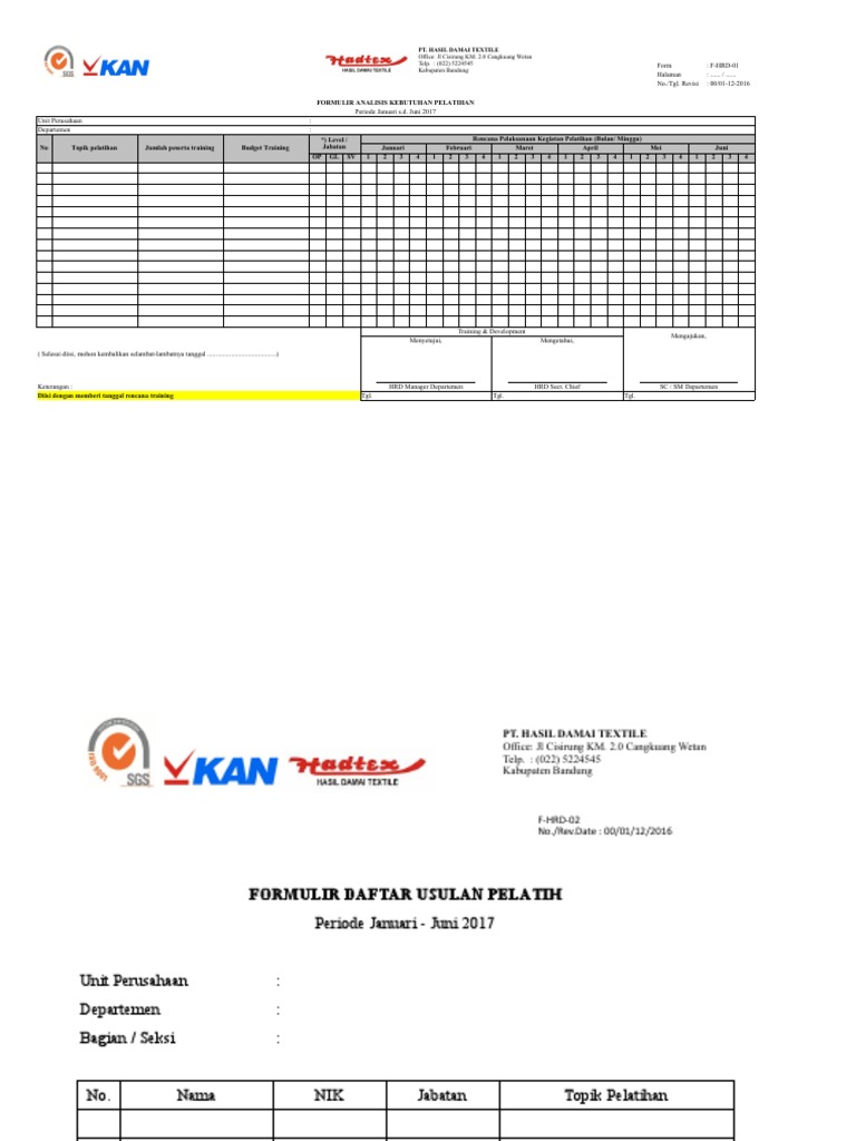 01 05 F HRD Form Training | PDF