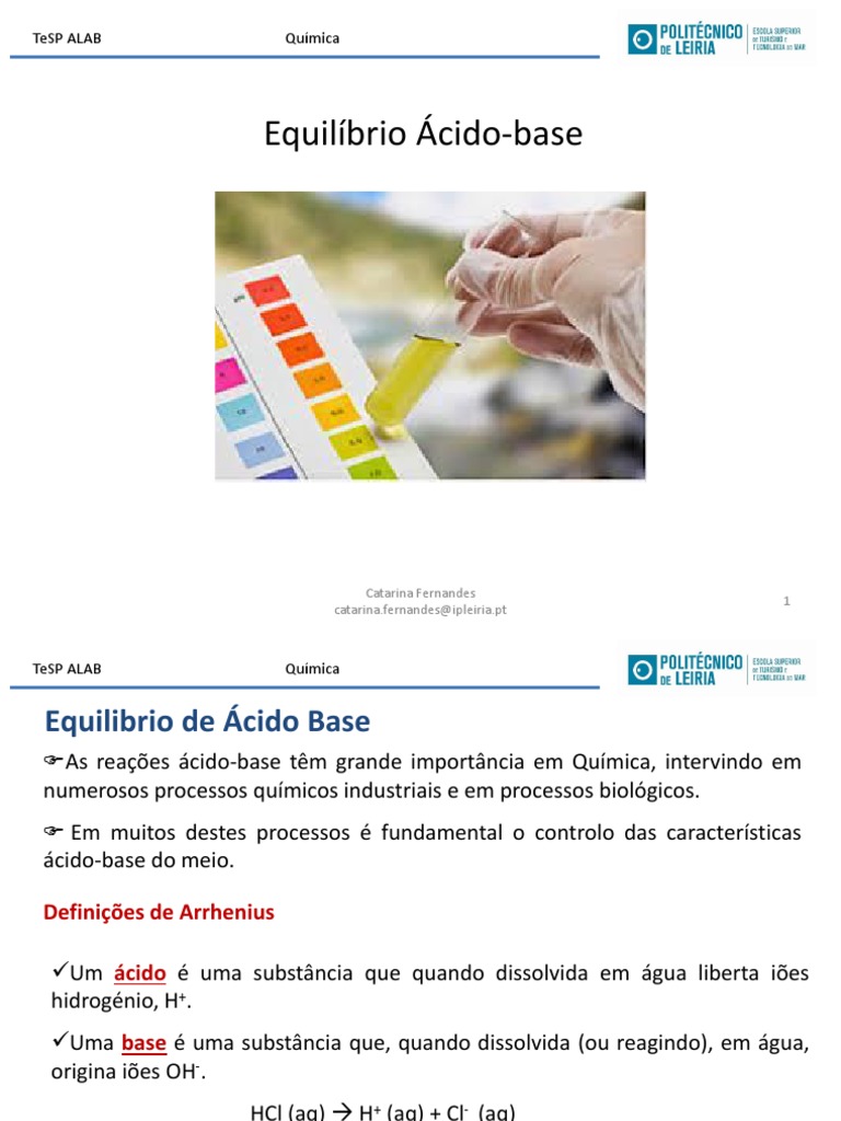 Aula 7 - Equilíbrio Ácido-Base | PDF | Ácido | Ph
