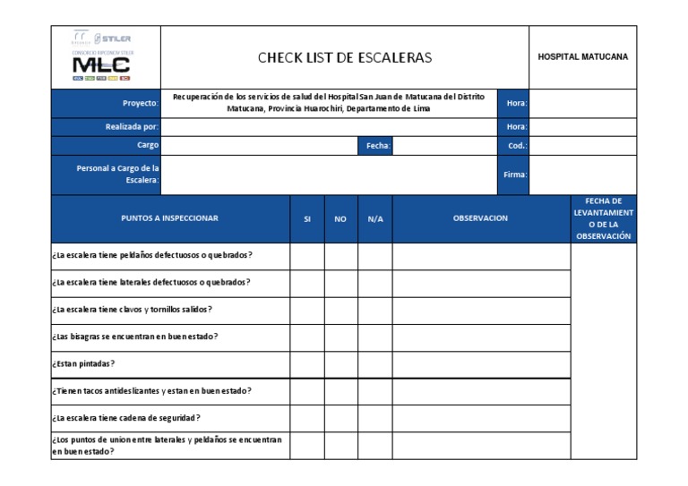 Check List de Escaleras | PDF