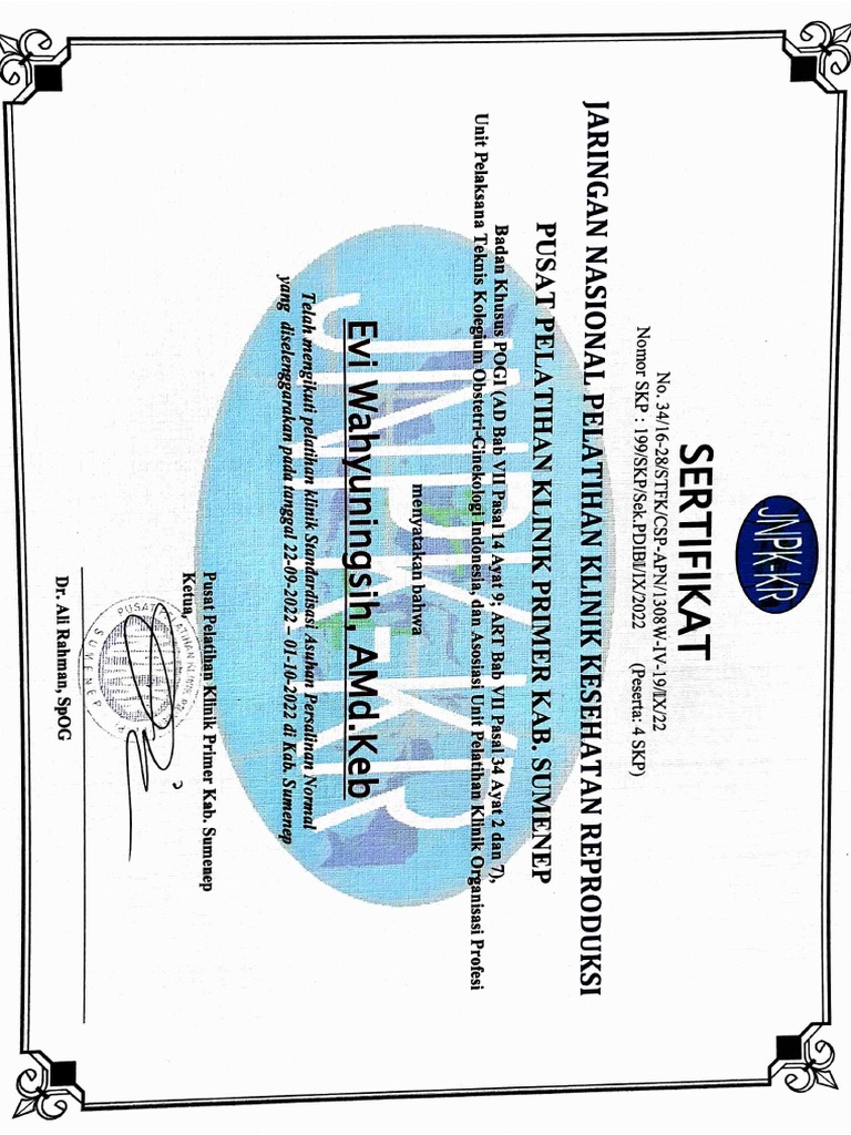 Sertifikat Apn Evi (1) - Compressed | PDF