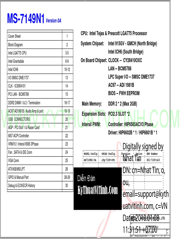Msi MS-7149 - Rev 0a | PDF | Computer Hardware | Physical Layer Protocols