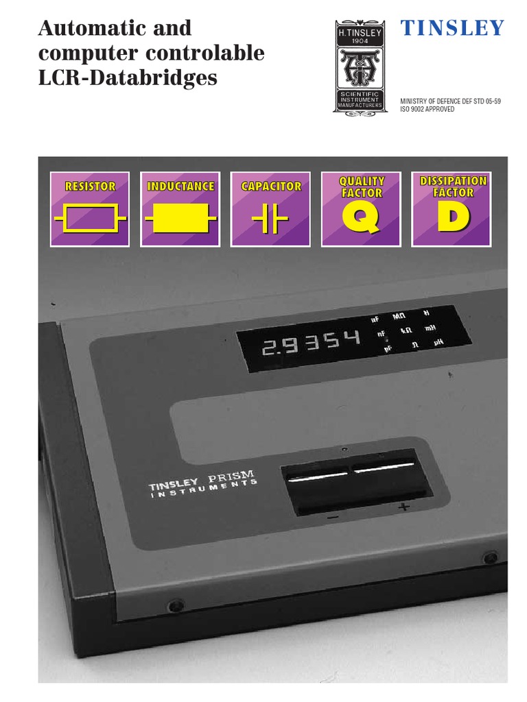 LCR Databridge Models Overview | PDF | Capacitor | Hertz