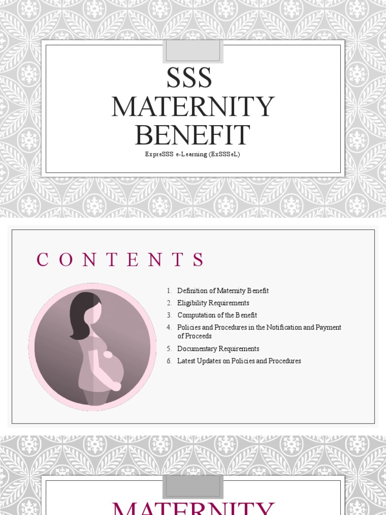 SSS MB | PDF | Parental Leave | Childbirth