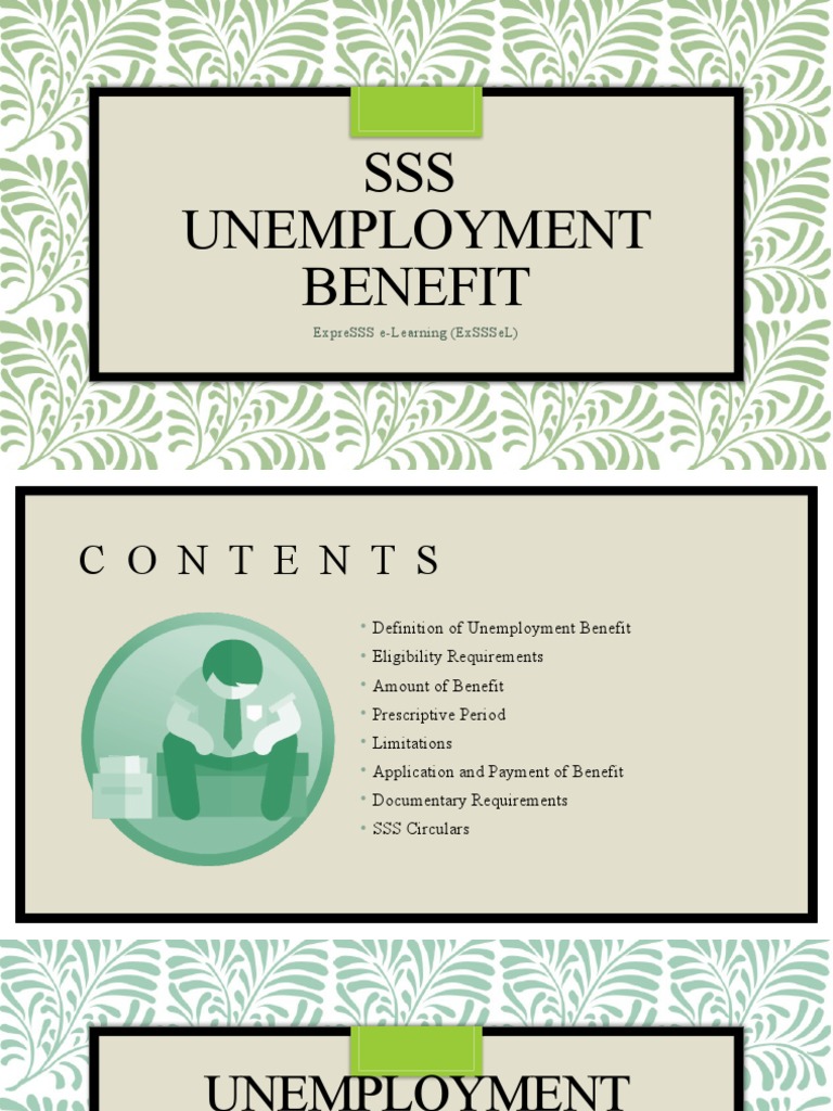 SSS Ub | PDF | Unemployment Benefits | Employment