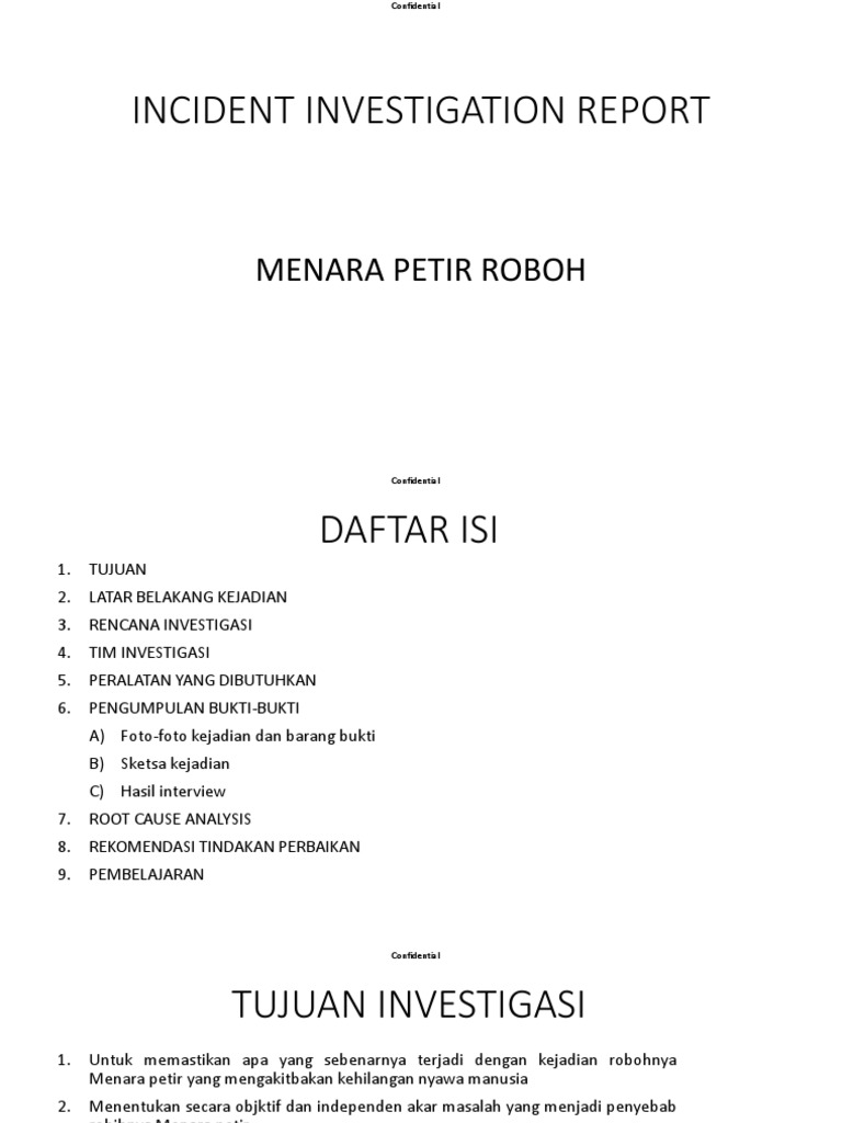 Contoh Laporan Investigasi Insiden | PDF