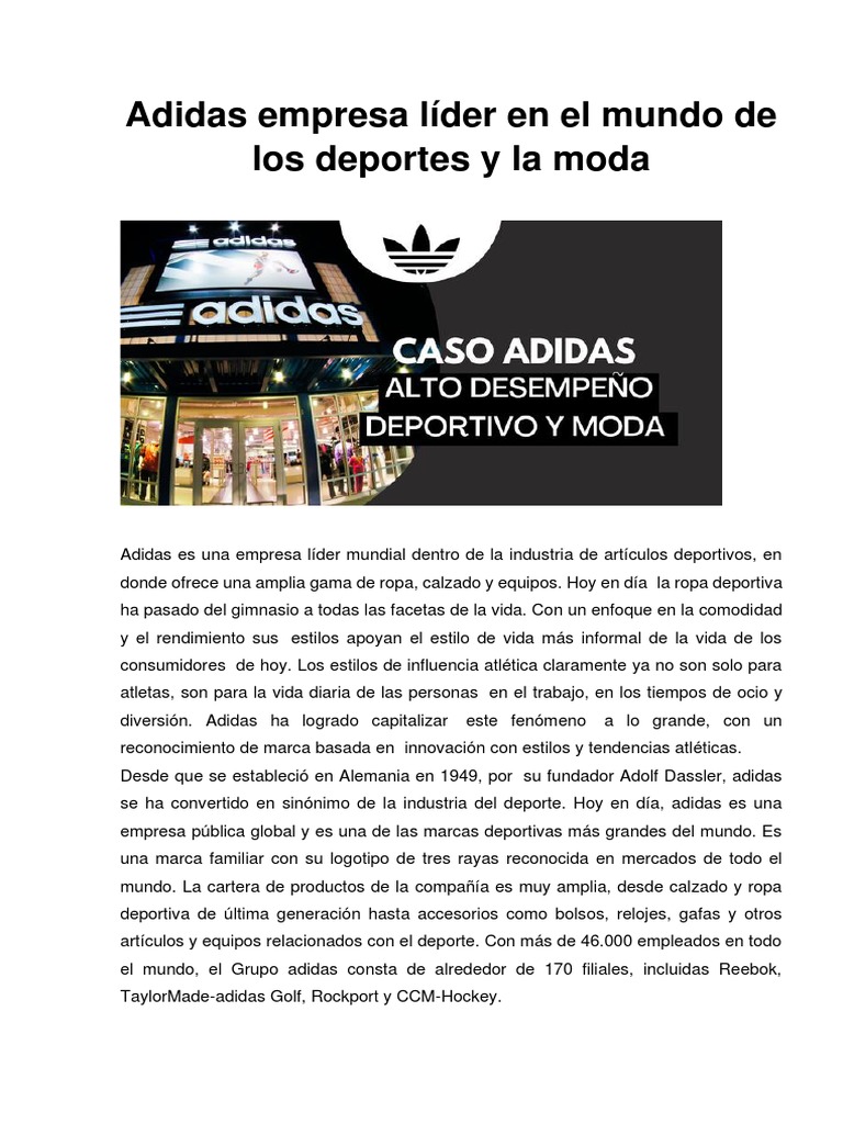 CASO_Adidas empresa líder en el mundo de los deportes y la moda | PDF ...