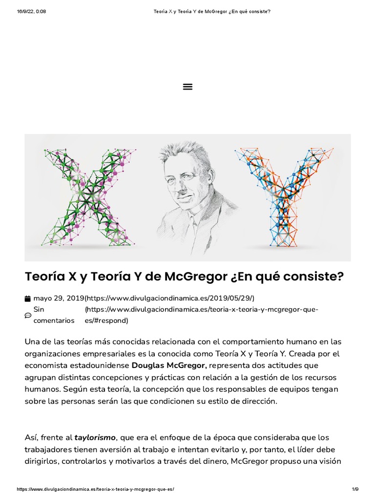 Teoría X y Teoría Y de McGregor ¿En Qué Consiste | PDF | Motivación ...