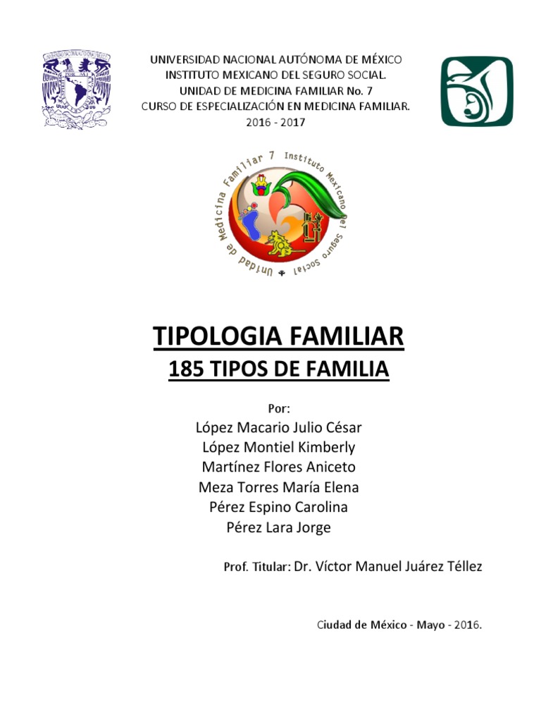 Tipología Familiar 185 Tipos de Familias | PDF | Familia | Matrimonio