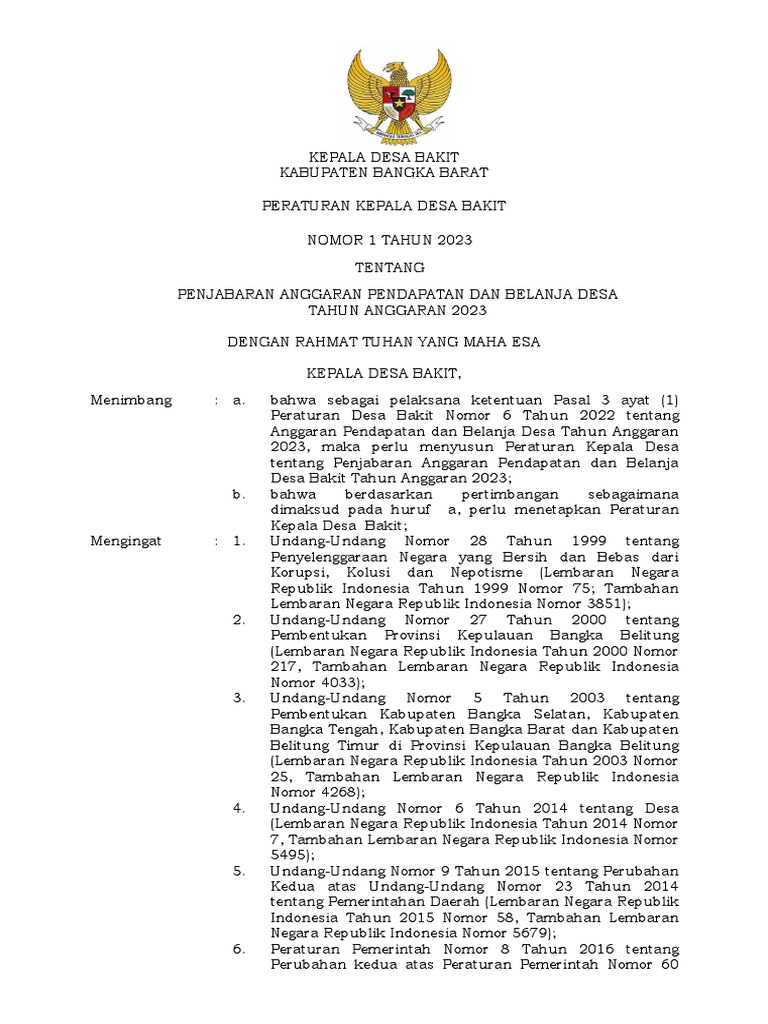 Perkades Bakit Induk 2023 | PDF