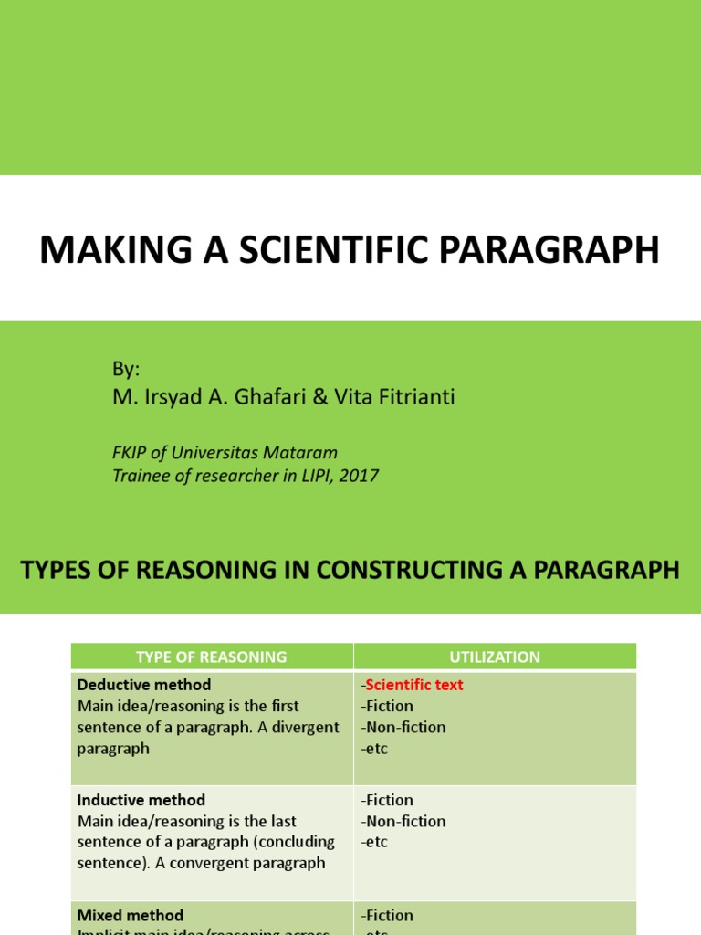 Making A Scientific Paragraph | Download Free PDF | Reason | Metaphysics