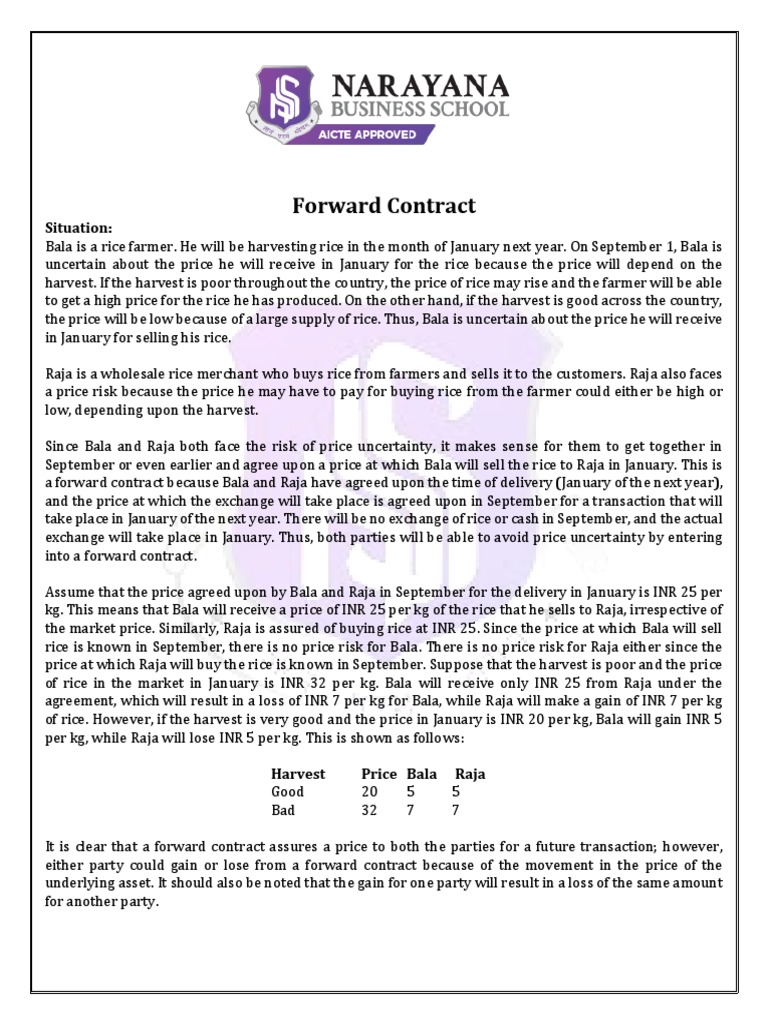 Financial Derivatives Questions On Forward Contract | PDF | Prices ...
