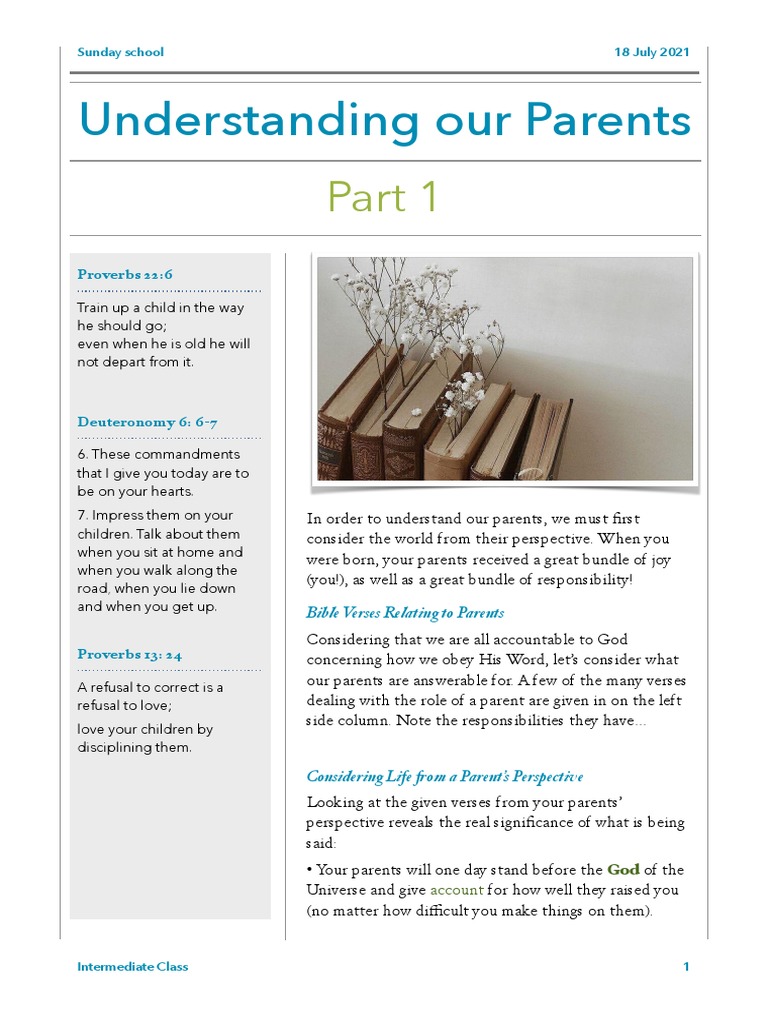 Understanding Our Parents - 1 | PDF | Religious Texts | Old Testament Books