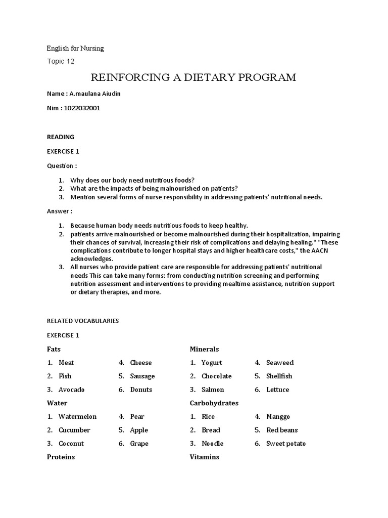 Task 12 | PDF | Foods | Malnutrition