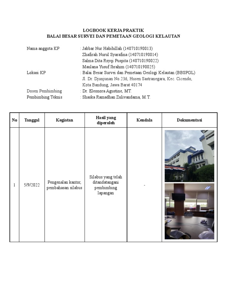 Logbook KP BBSPGL | PDF