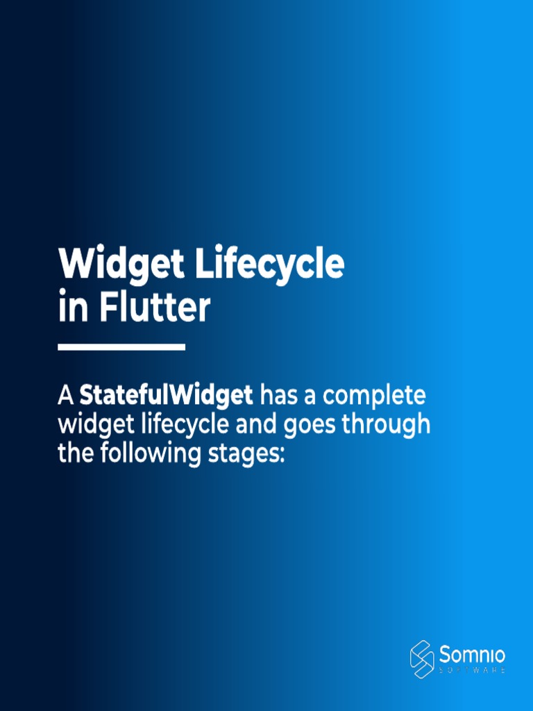 Widget Lifecycle In Flutter A Statefulwidget Has A Complete Widget Lifecycle And Goes Through