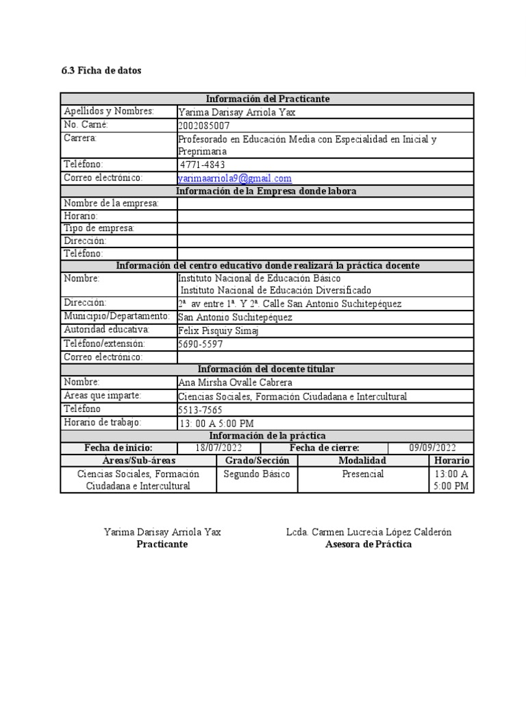 6.3 Ficha de Datos BASICO | PDF | Ciencias sociales