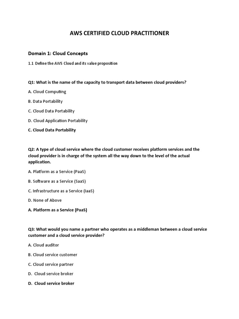 AWS Test Paper | PDF | Cloud Computing | Software As A Service AWS Test Paper | PDF | Cloud Computing | Software As A Service