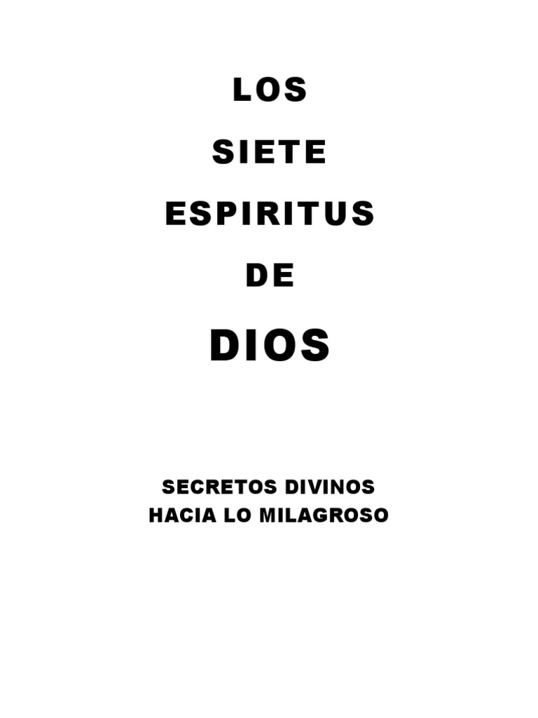 Los Siete Espíritus de Dios | PDF | Sabiduría | espíritu Santo