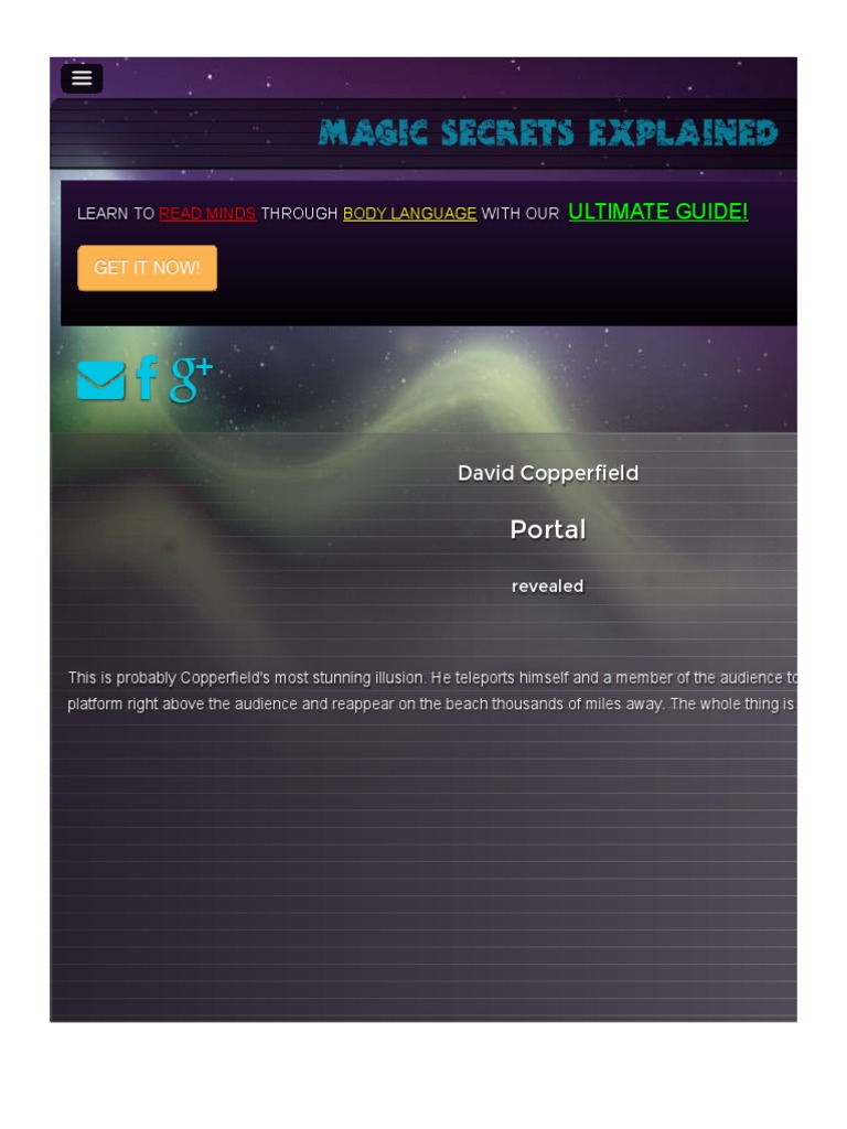 Portal | PDF | Magic (Illusion) | Circus Skills