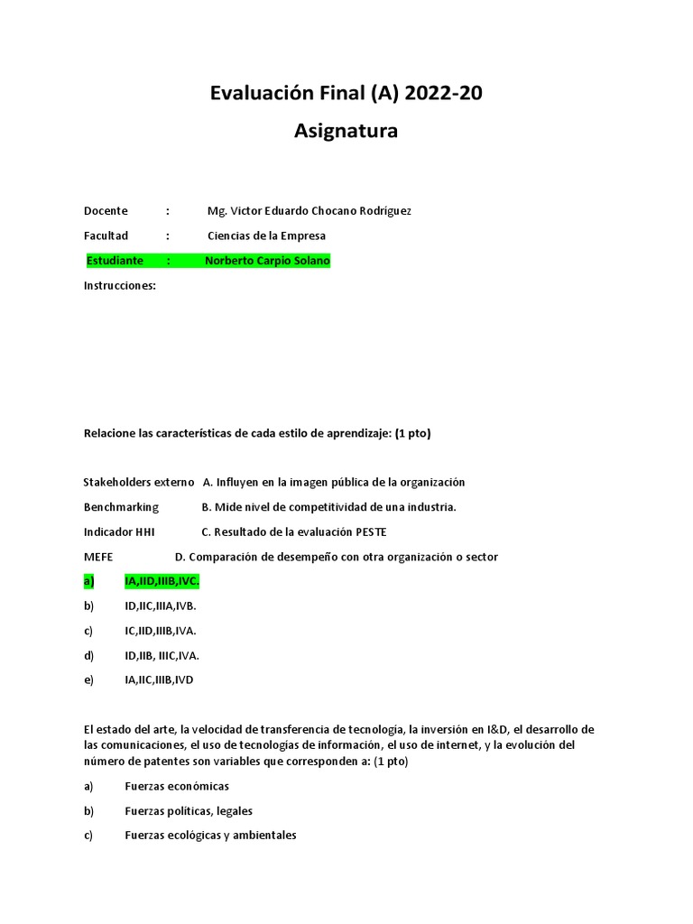 Examen Final, Universidad Continental | PDF | Monopolio | Mercado (economía)