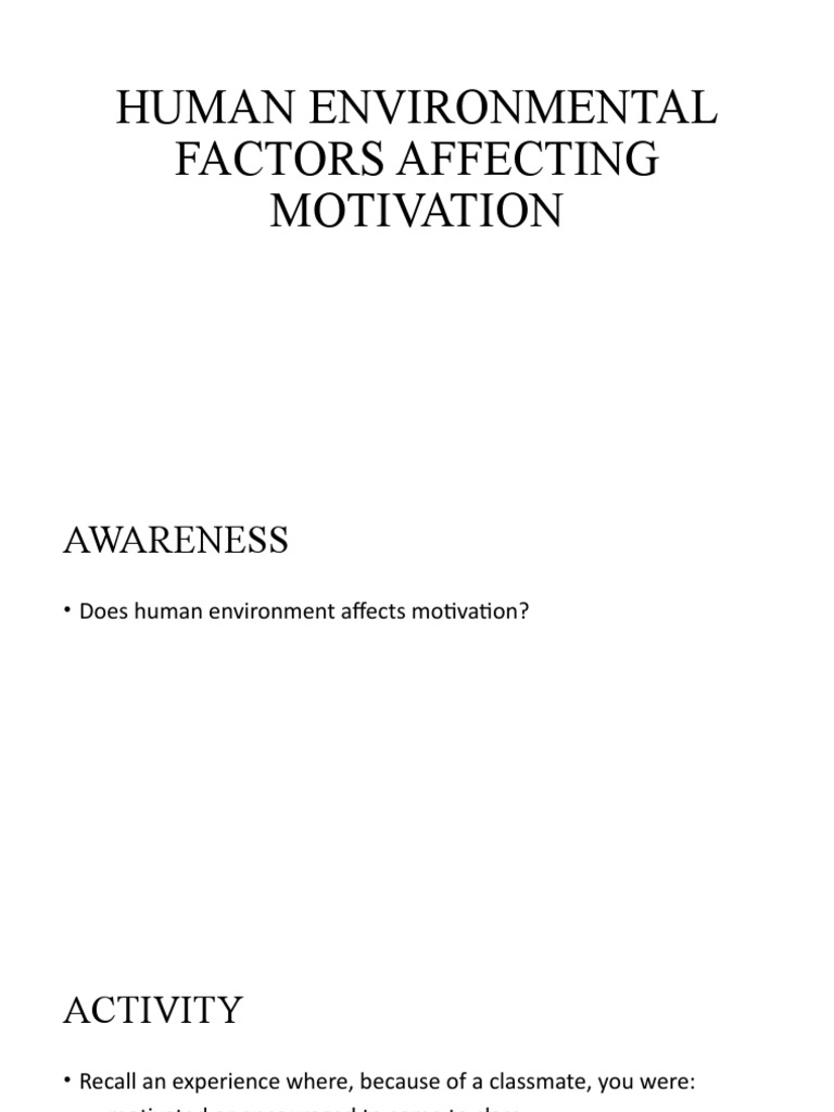 Environmental Factors in Classroom Motivation | PDF | Learning ...