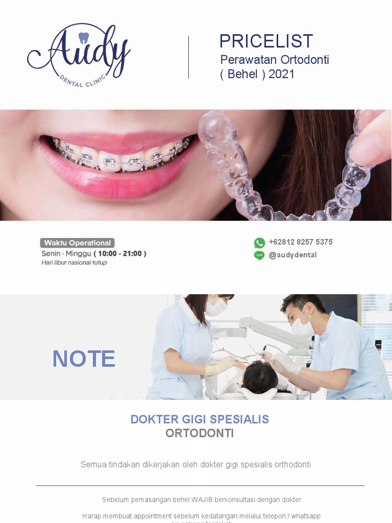Pricelist Behel Audy Dental 2021 1 | PDF