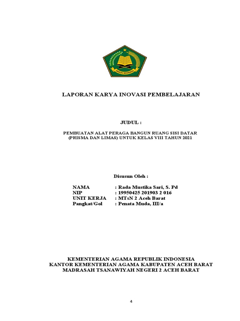 LAPORAN Alat Peraga Prisma Dan Limas 2021 | PDF