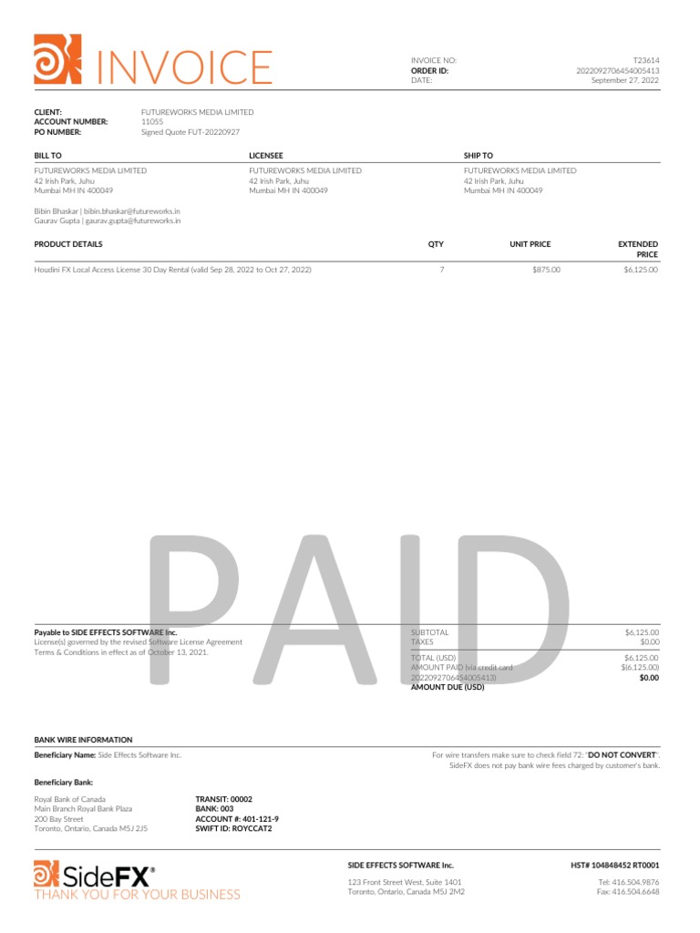 Invoice: Thank You For Your Business | PDF | Banks | Banking